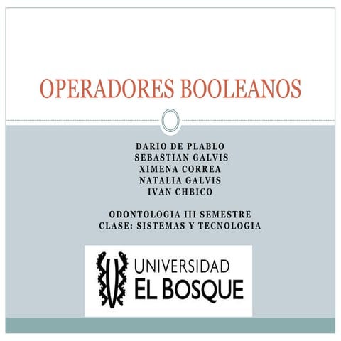 Operadores booleanos | PPTX