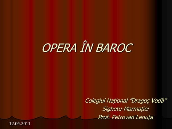 Cultura muzicala +än baroc | PPT