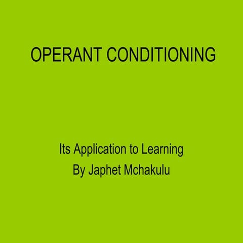 Operant Conditioning | PPT