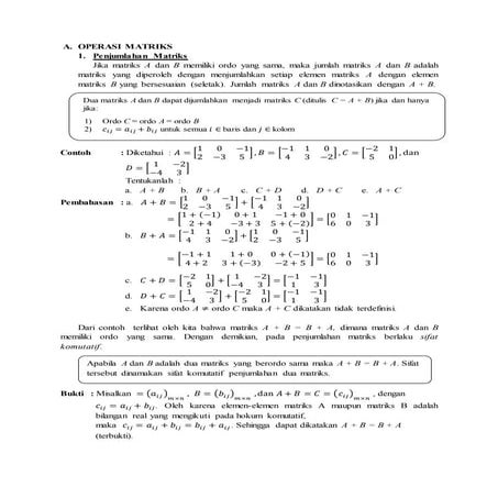 Operasi matriks | PDF