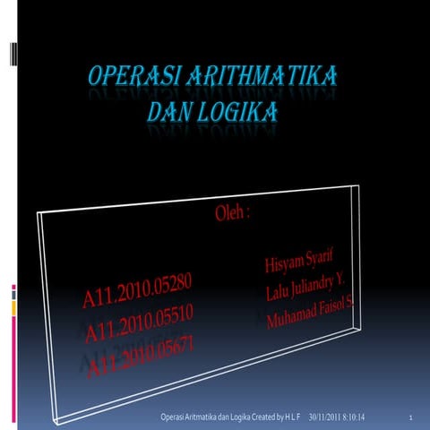 Operasi arithmatika dan logika | PPT
