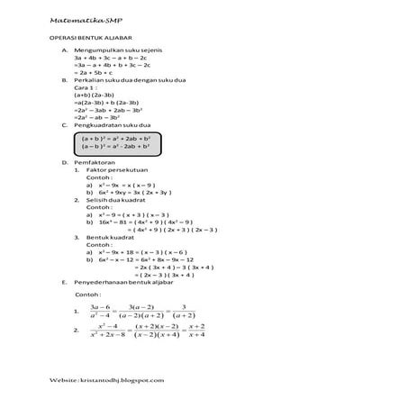 Modul 1 algebra | DOCX