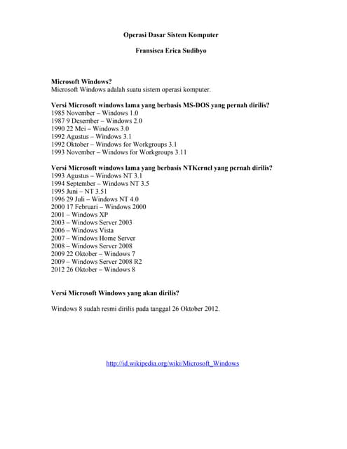 Operasi dasar sistem komputer | DOC
