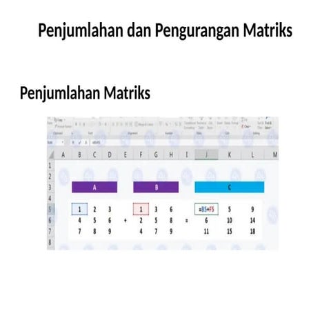 Materi kuliah Operasi Matriks menggunakan ms.XL.pptx