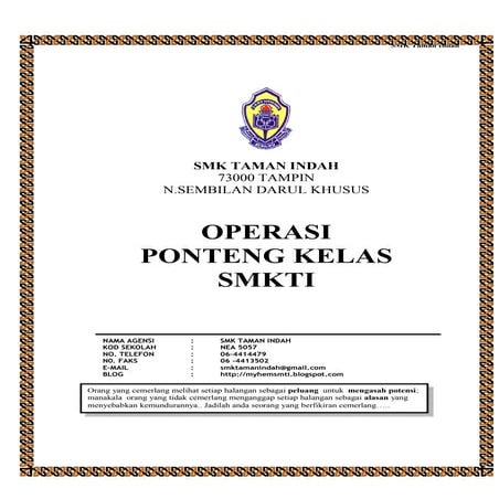 Operasi ponteng kelas | PDF