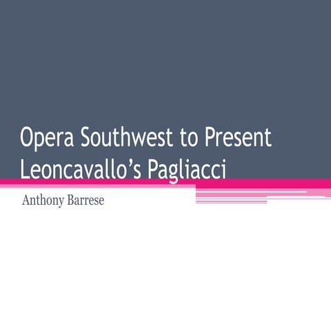 Anthony Barrese, Artistic director at Opera southwest