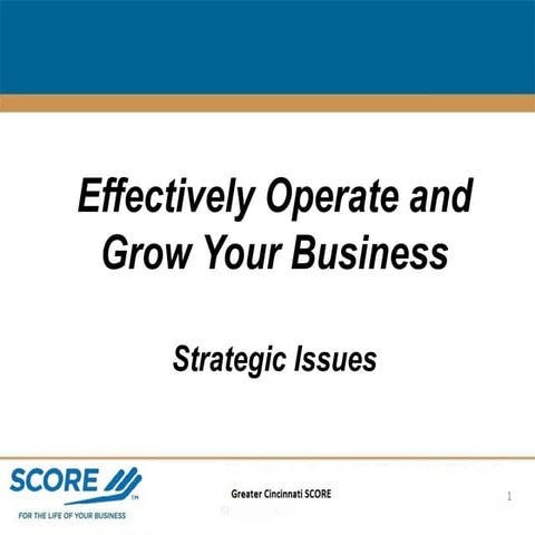 Operate and grow business strategic plan | PPT