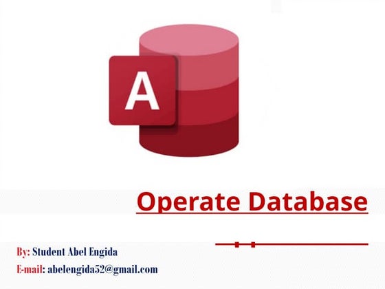 Introduction - Database (MS Access) | PPT Introduction - Database (MS Access) | PPT
