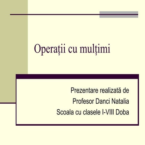 Operatii Cu Multimi | PPT
