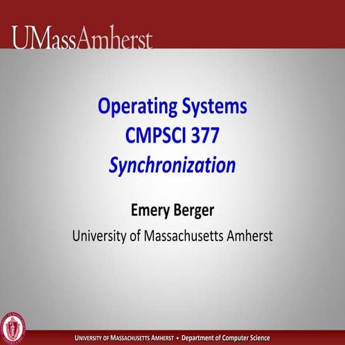 Operating Systems Synchronization Ppt 2138
