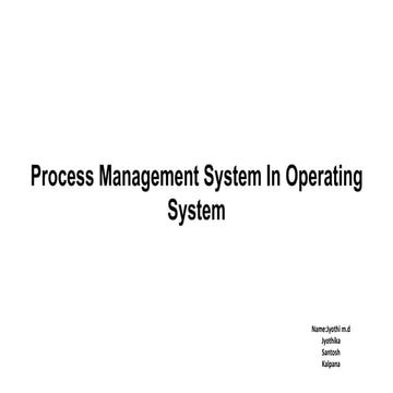 Process management in operating system, process creation, process ...