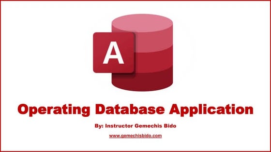 Introduction to ms access | PPTX | Databases | Computer Software and ...