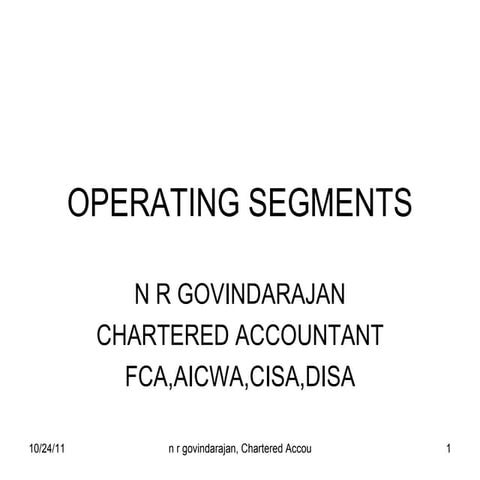 Operating segments final | PPT