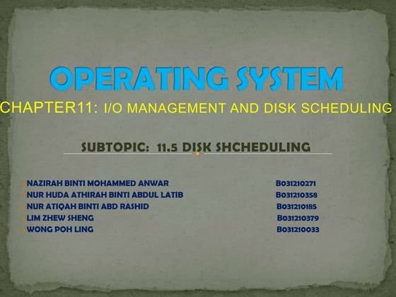 Disk Scheduling Algorithm In Operating System Ppt