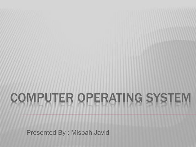 Operating system basics | PPTX