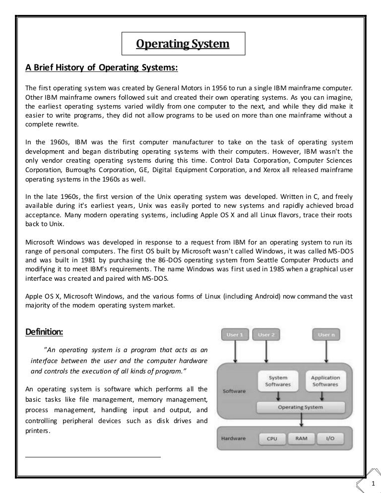 Introduction To Operating System 3834
