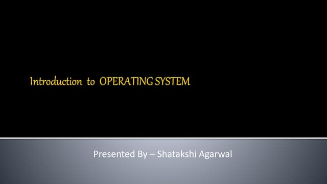 Operating system presentation | PPTX