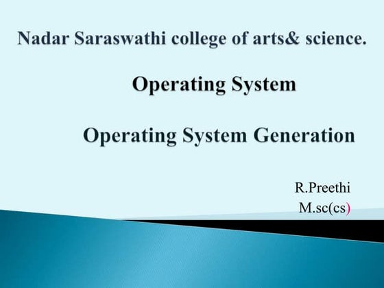 LM7 - OS Generation & System Boot functionalities | PPT