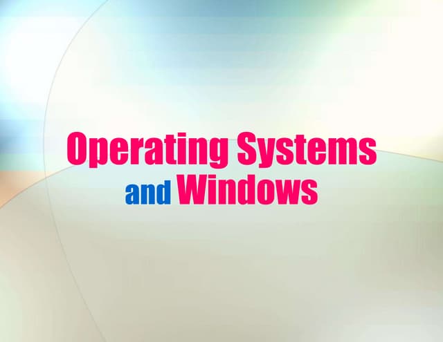 Operating systems basics (Graphical User Interfaces (GUIs) GUI Tools Applications and the ...