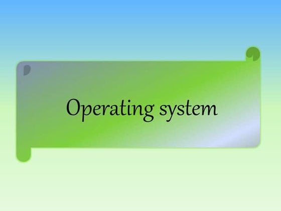 Function of ‘OS’-11 Prepared by Birash Thing | PPTX