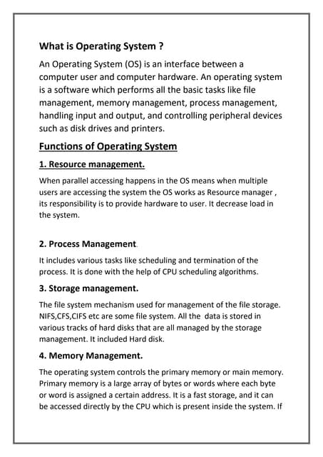 Operating System Ppt
