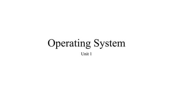 Presentation on Operating system 10 pages | PPT