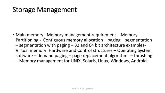 Operating System Unit 3pptxmemory Management For Unix Solaris Linux Windows Android Ppt