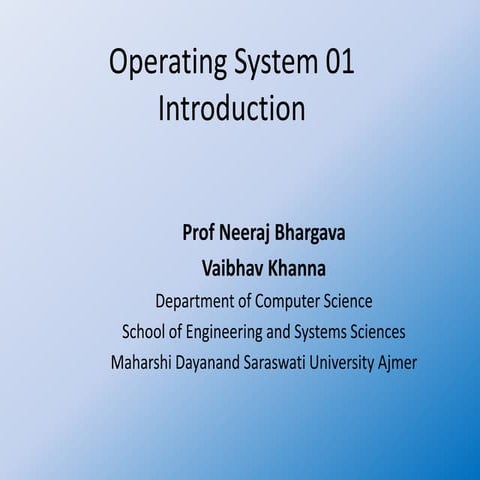 Operating system 01 introduction | PPTX