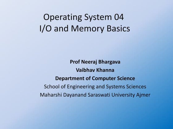 Os concepts 3 I/O and storage Basics | PPTX | Operating Systems ...