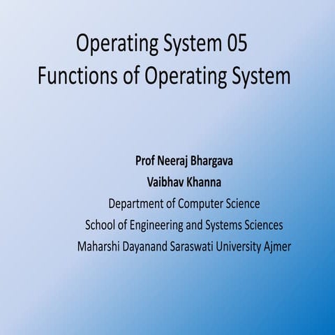 Operating system 05 functions of os | PPTX | Operating Systems ...