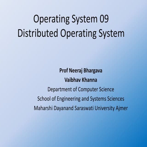 Operating System 09 Distributed Operating System Pptx Operating Systems Computer Software