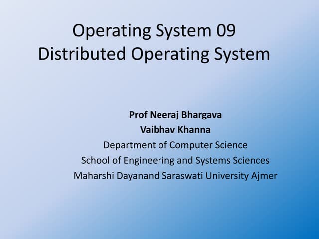 Operating System 09 Distributed Operating System Pptx Operating Systems Computer Software