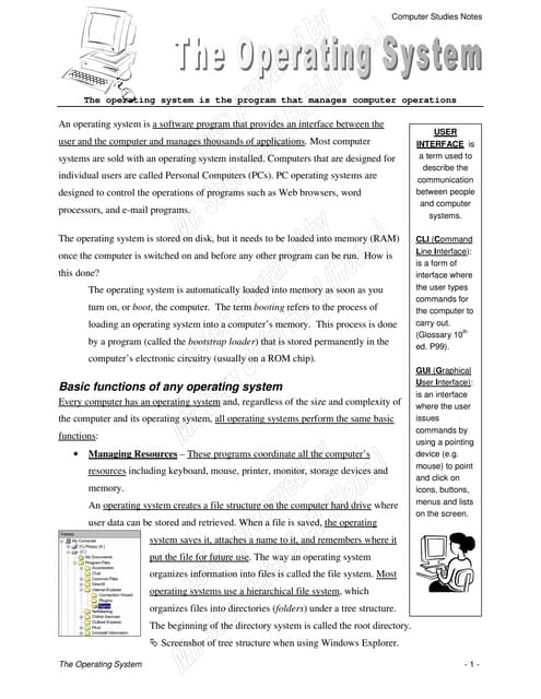 Presentation on Operating System & its Components | PPTX | Operating Systems | Computer Software ...