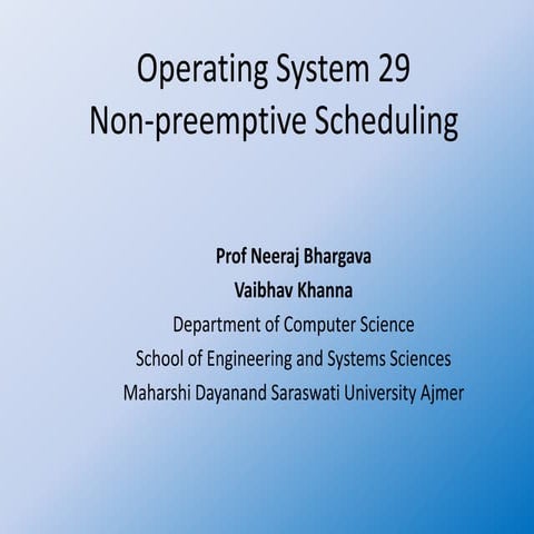 Operating System 29 Non Preemptive Scheduling Pptx Operating Systems Computer Software And