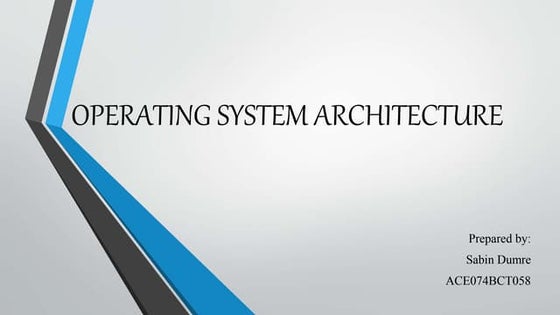 Architecture Of Operating System Pptx Operating Systems Computer Software And Applications