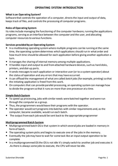 Operating system; Multitasking | PPT
