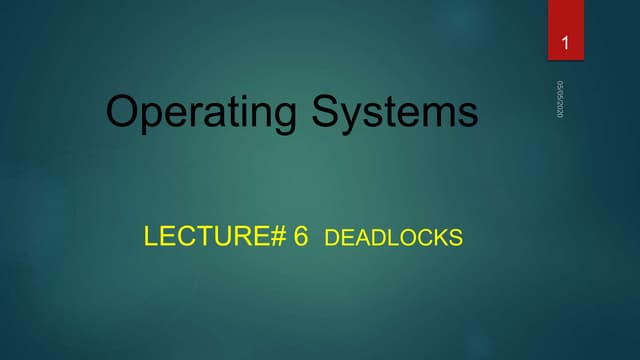 Operating System Deadlock Ppt 7244