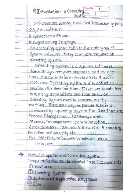 Operating System Notes Unit 1pdf 5342