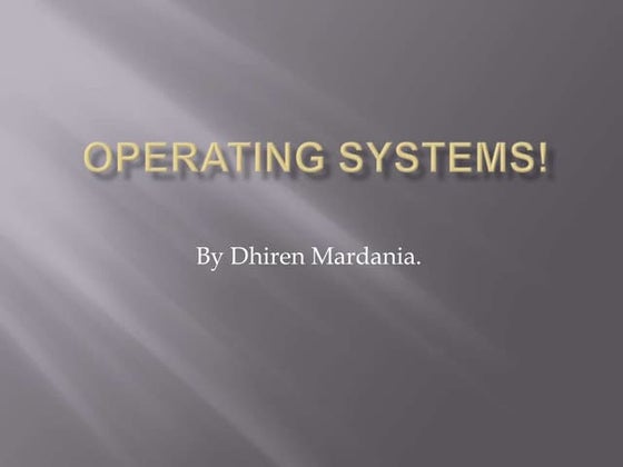 Operating System Memory Management In Operating System Ppt