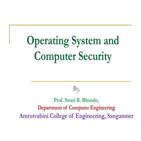 Operating systems and computer security | PPT