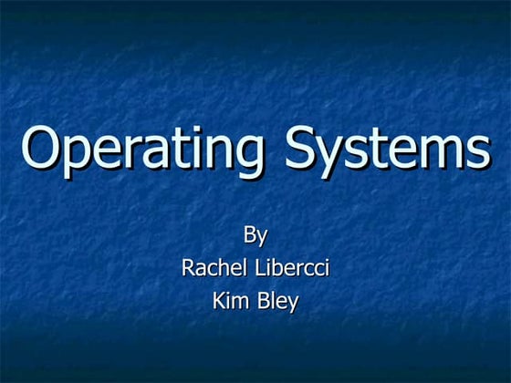 Windows Operating System Presentation Pptx Operating Systems Computer Software And