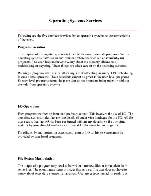 Operasting system service | PPT