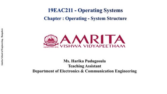 Operating System Structure Pptx Operating Systems Computer Software And Applications