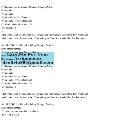 Operating system Ubuntu,Linux,Mac#include iostream #include.pdf