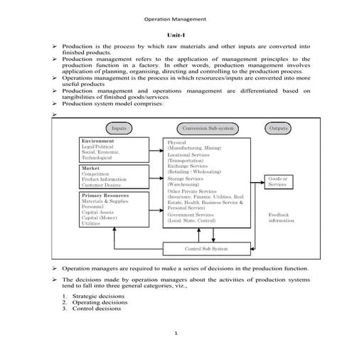 Operation management-notes | PDF