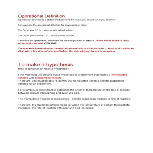 Operational Definition Operational Variable Definition | Download