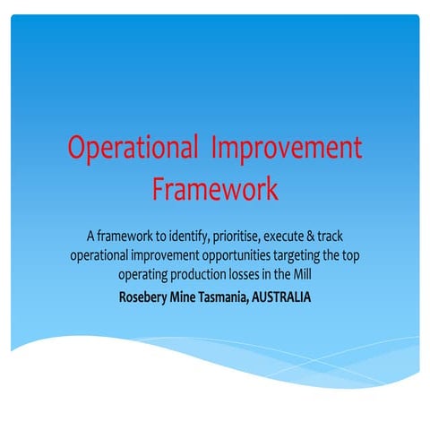 Operational Improvement Framework | PDF