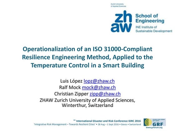 Resilience engineering for Dummies | PPT