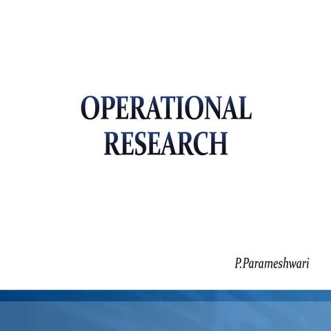 Operational research | PPT
