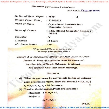 System programming question paper 2016 tutorialsduniya | PDF